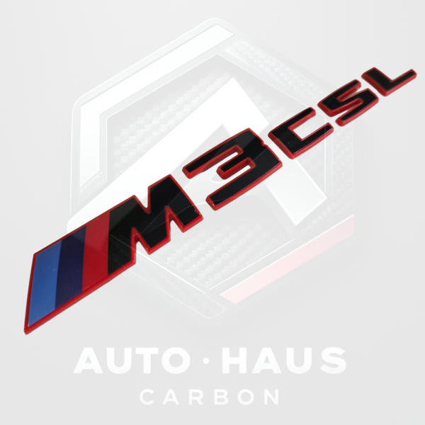 M3 CSL Style Red & Gloss Black Badge – AutoHausCarbon